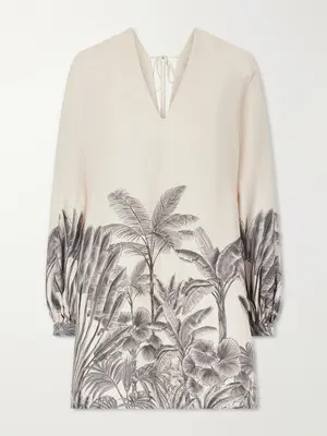 ANDRES OTALORA Printed Linen Mini Dress - Multi