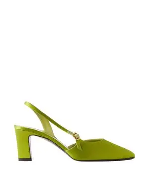 HERBERT LEVINE Ask Around Satin Slingback Pumps - Green