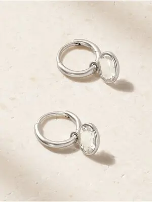 BY PARIAH Orbit Hoop Earrings With White Topaz - Gold