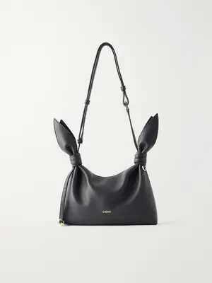 Loewe Scarf Mini Knotted Leather Shoulder Bag - Black