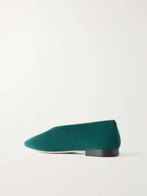 JIMMY CHOO Margot Suede Ballet Flats - Forest Green