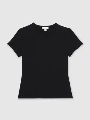 REISS Jolie Stretch-cotton Crew-neck T-shirt - Black