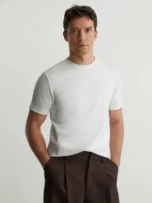 REISS Bradley Premium-interlock Modern-fit T-shirt - White