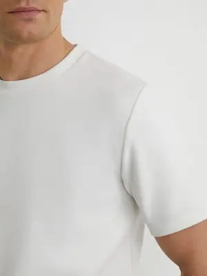 REISS Bradley Premium-interlock Modern-fit T-shirt - White