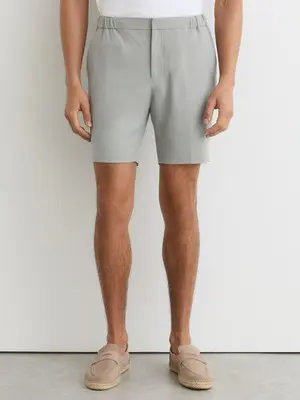 REISS Deck Drawstring Chino Shorts - Sage Green