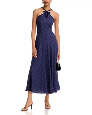 Aqua Plaid Halter Dress Exclusive