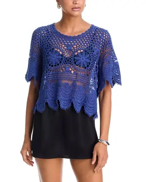 Aqua Crochet Top Exclusive - Blue