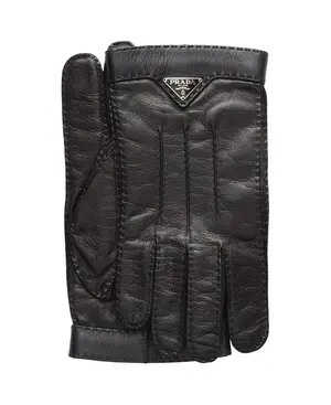 Prada Leather Gloves - Black
