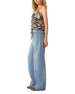 Steve Madden Roue Zebra Print Ruffle Camisole - Caramel Zebra