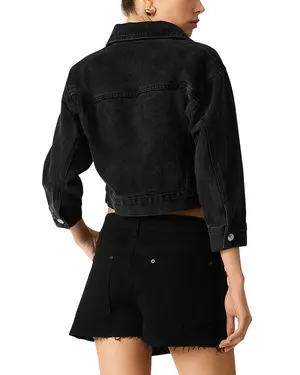 Steve Madden Embellished Cropped Denim Jacket