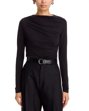 WAYF Lizette Long Sleeve Top - Black