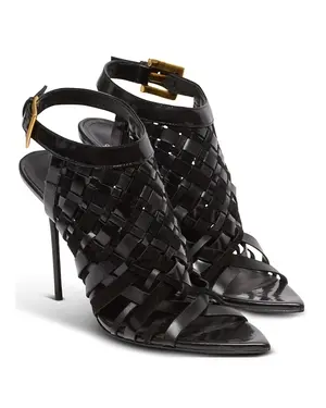 Balmain Fringed Sandals - Black