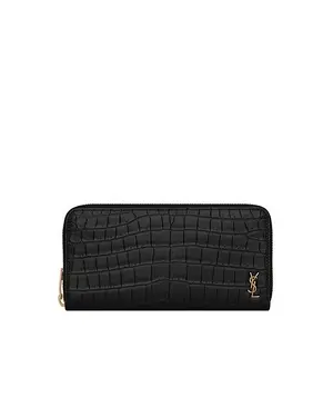 Saint Laurent Tiny Cassandre Zip-around Wallet