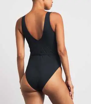 Tory Burch Romy Belted V-neck One-piece Swimsuit