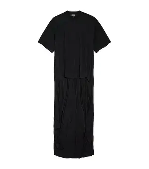 Balenciaga Cotton-blend High-low Train T-shirt