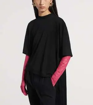 Balenciaga Cotton-blend High-low Train T-shirt
