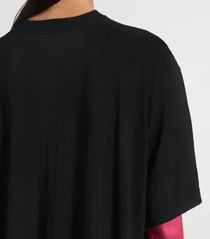 Balenciaga Cotton-blend High-low Train T-shirt