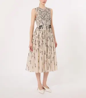 Max Mara Cotton Floral Midi Dress