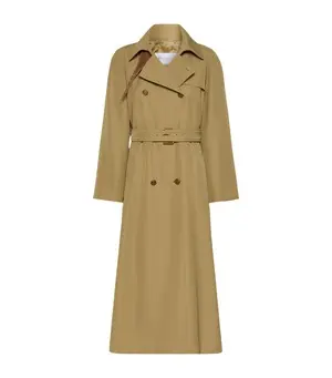 Max Mara Leather-trimmed Trench Coat - Brown