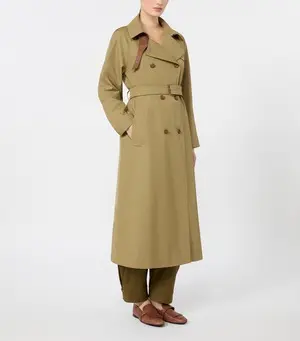Max Mara Leather-trimmed Trench Coat - Brown