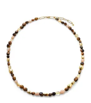 Monica Vinader Vermeil Multi Gemstone Rio Beaded Necklace - Gold