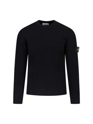Stone Island 5100053" Virgin Wool Sweater - Black