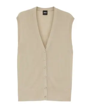 Hugo Boss Fumi Knitted Vest - Light Beige