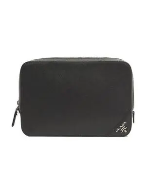 Prada Logo Detail Clutch - Black