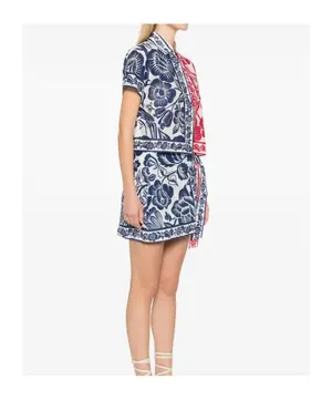 Farm Rio Floral Print Short Sleeve Shirt - Multicolor