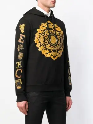 Versace Baroque Logo Hooded Hoodie
