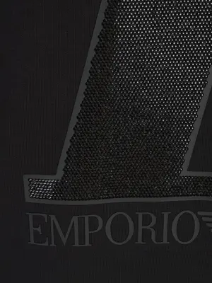 Emporio Armani Embellished Logo Hoodie