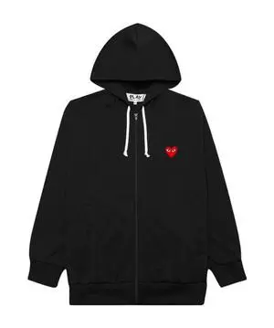 Comme Des Garçons Logo Hooded Sweater - Black