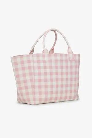 GANNI Xxl Vichy Checked Tote Bag