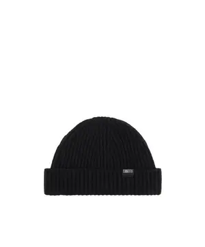 MAISON MARGIELA Ribbed Logo-patch Beanie - Black