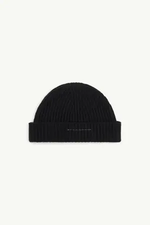 MAISON MARGIELA Ribbed Logo-patch Beanie