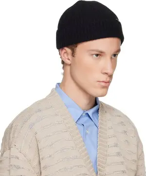 MAISON MARGIELA Ribbed Logo-patch Beanie