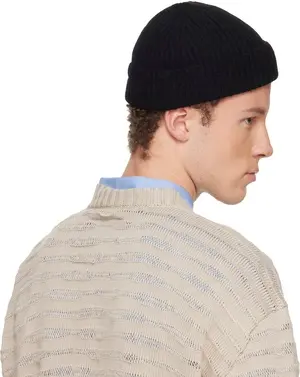 MAISON MARGIELA Ribbed Logo-patch Beanie