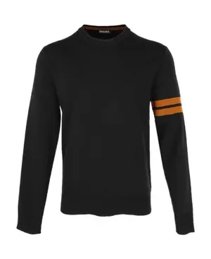 Zegna Long-sleeve Crewneck Jumper With Ribbed Trims - Black