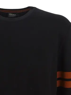 Zegna Long-sleeve Crewneck Jumper With Ribbed Trims