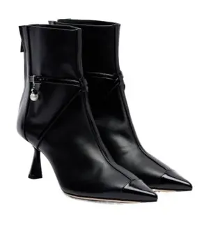 JIMMY CHOO Leather Ankle Boots - Black