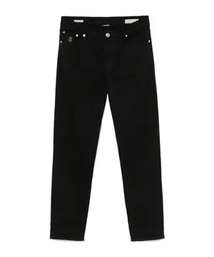 Brunello Cucinelli Logo Patch Straight-leg Jeans - Black