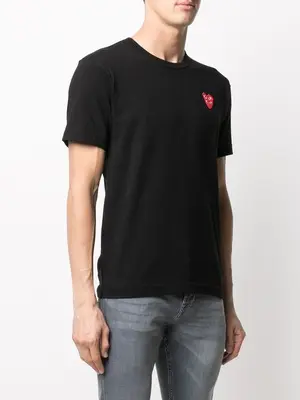 Play Comme Des Garcon Embroidered-logo Cotton T-shirt