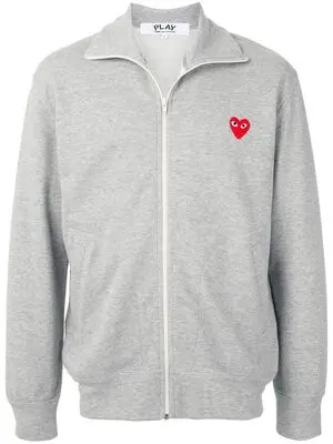 Play Comme Des Garcon Zip-up Hoodie With Rear Logo Print