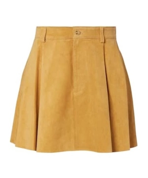 Polo Ralph Lauren High-rise Pleated Suede Skirt - Yellow