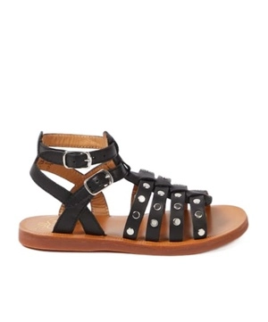 POM D'API Plagette Stud Studded Leather Sandals - Brown