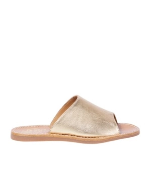 POM D'API Plage Curv Metallic Leather Sandals - Nude