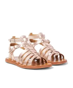POM D'API Plagette Gladiator Metallic Leather Sandals