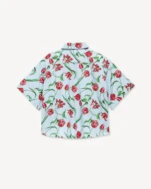 Kenzo Tulip' Short Sleeve Shirt In Cotton Poplin