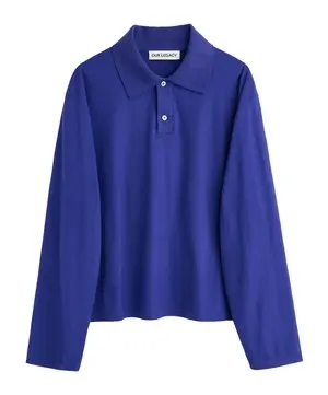 Our Legacy Long Sleeve Polo Shirt - Deep Blue