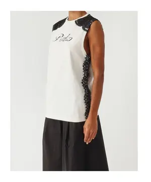 Pinko Lace Detailed Tank Top